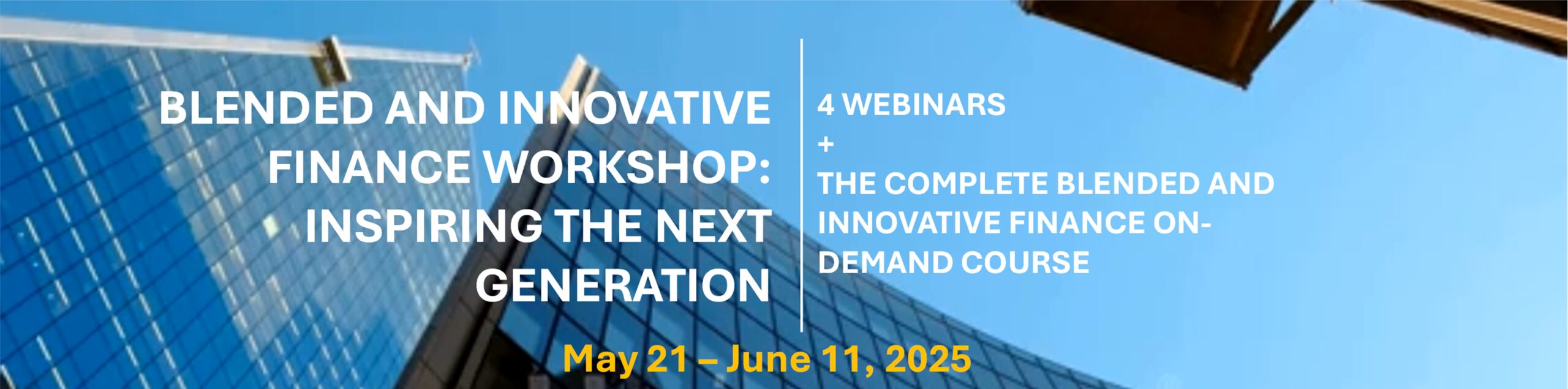 The Complete Blended and Innovative Finance Workshop: 4 Sessions + Self ...